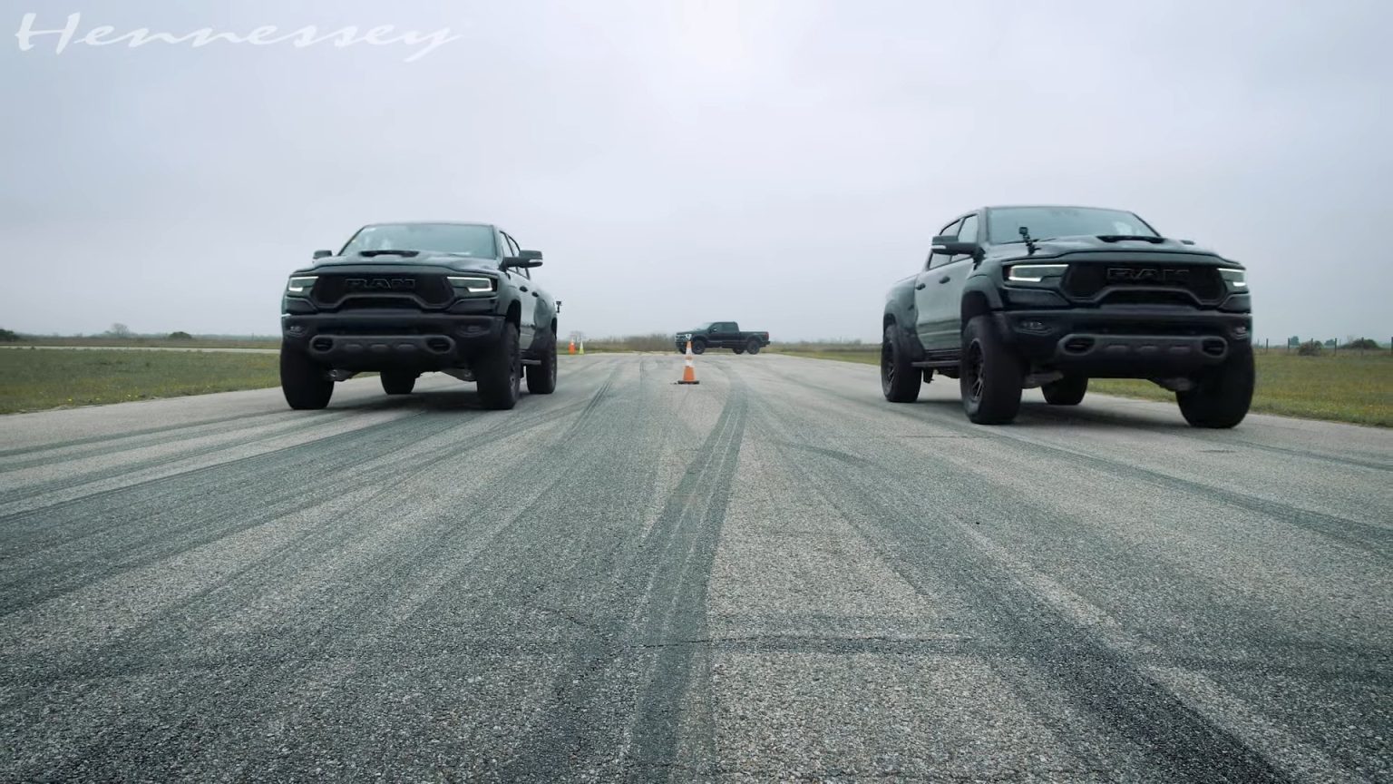 Hennessey Shows Off His Mammoth 900 Against Stock Ram TRX in Drag Race ...
