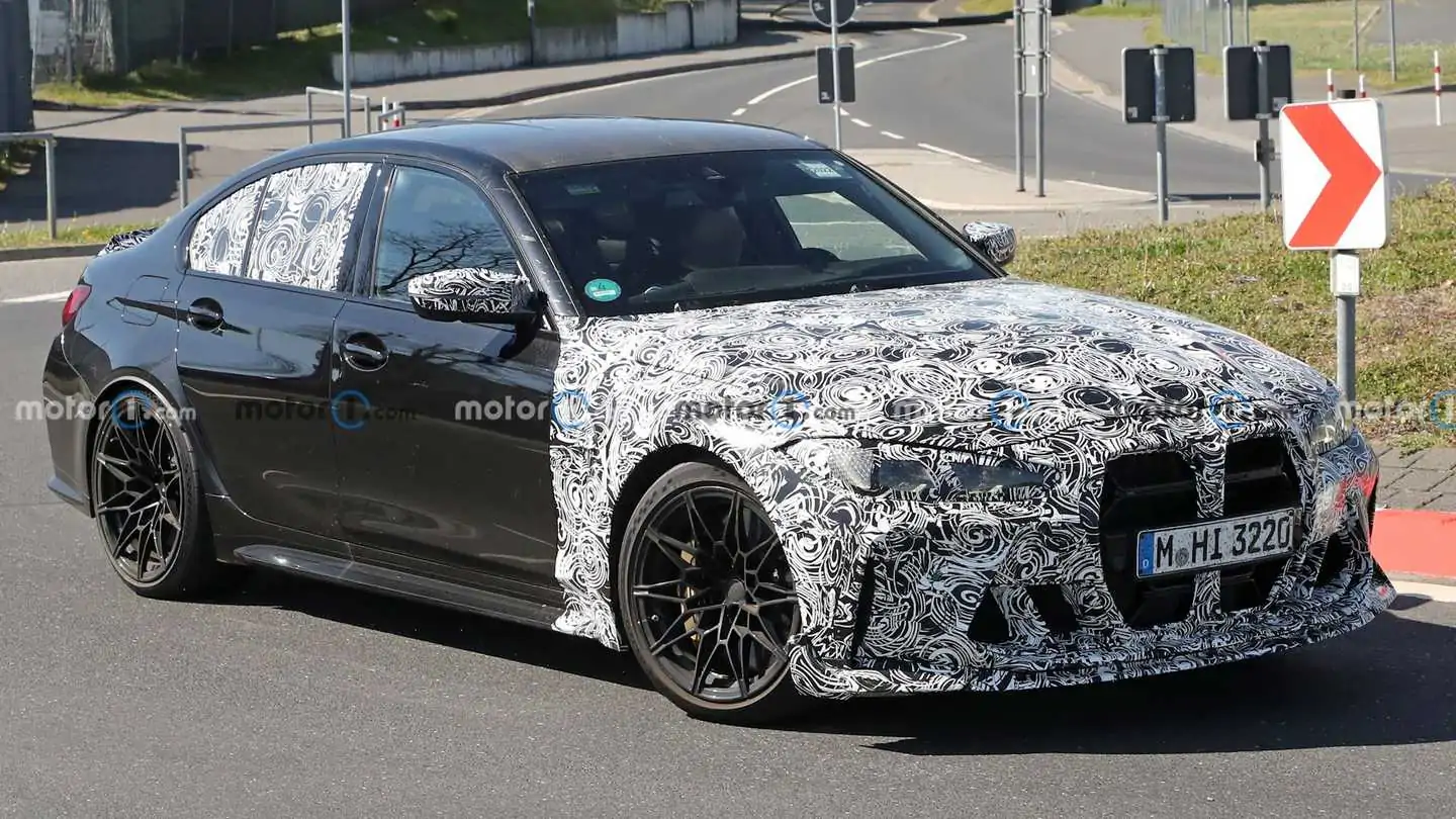 New BMW M3CS spy shots show Sedan can't hide its aggressive design ...